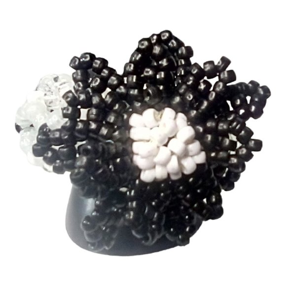 The Kandi Bazaar | Jewelry | Black Gothic Flower On 3d Kandi Cuffblack ...